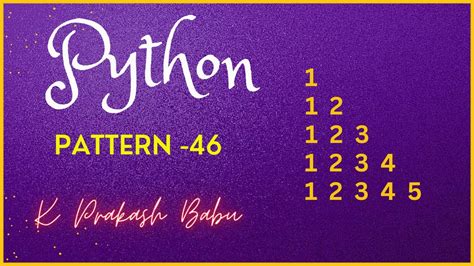 Python Pattern Program 46 Youtube
