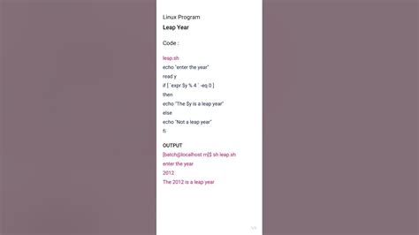 If Else Statement In Linux Leap Year Shorts Linux Youtube