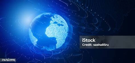 뉴스 방송 위성 인터넷 개념입니다 전 세계의 인터넷 핵 물리학 블루 글로브 홀로그램입니다 세계 무역 쿼드 컴퓨팅 3d 렌더링 가상현실에 대한 스톡 사진 및 기타 이미지