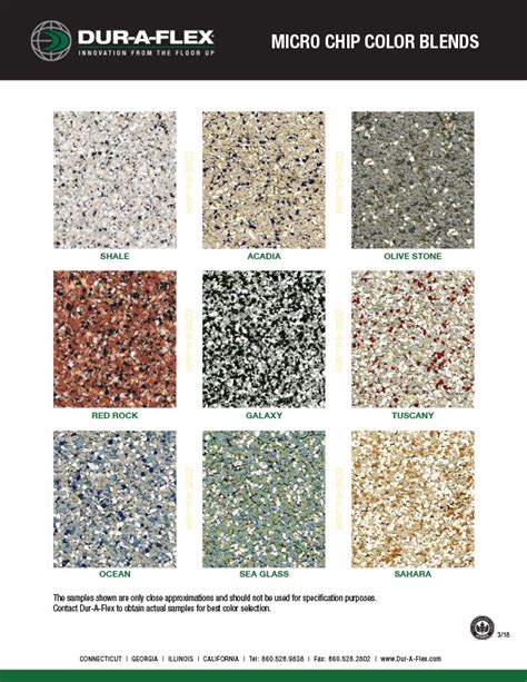 Duraflex Epoxy Color Chart A Visual Reference Of Charts Chart Master