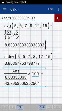 Coefficient Of Variation Graphing Calculator By Mathlab User Manual