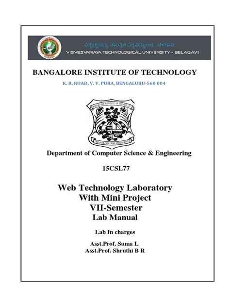 18cs63 Wt Practicals Pdf World Wide Web Internet And Web