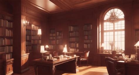 Vintage Library Workspace Setup Premium Ai Generated Image