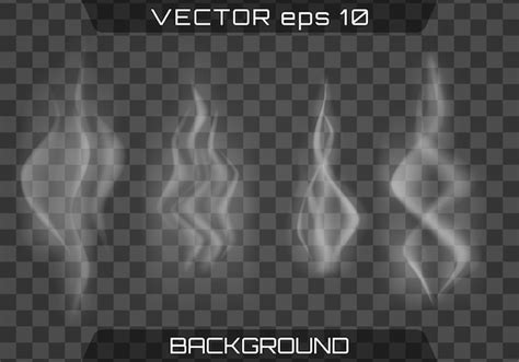 현실적인 안개 섬세한 하얀 담배 연기 파도입니다 프리미엄 벡터