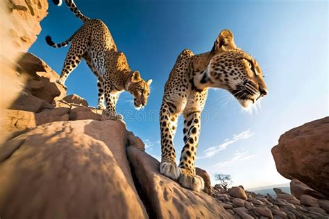 Leopards In The Wild Neural Network Ai Generated Stock Image Image