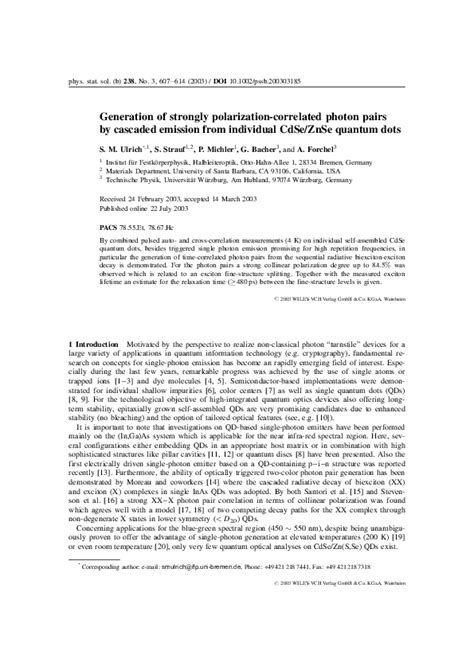 Pdf Generation Of Strongly Polarization Correlated Photon Pairs By