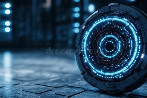 Futuristic Technology Concept With Glowing Circular Interface Stock