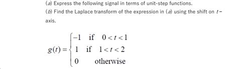 Solved A Express The Following Signal In Terms Of
