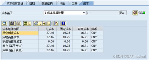 Sap Fico 成本估算解析sap标准成本估算 成本构成 Csdn博客