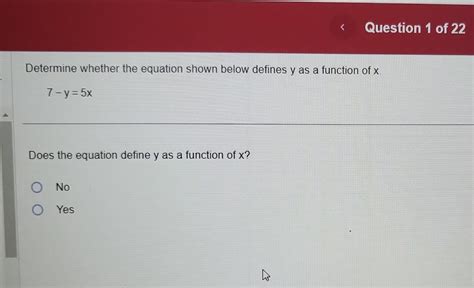 Solved Determine Whether The Equation Shown Below Defines Y Chegg Com