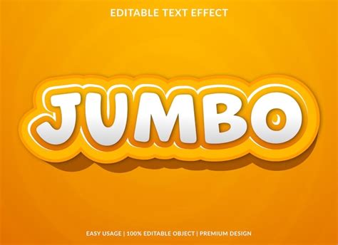 비즈니스 브랜드 및 로고에 점보 편집 가능한 텍스트 효과 템플릿 사용 프리미엄 벡터