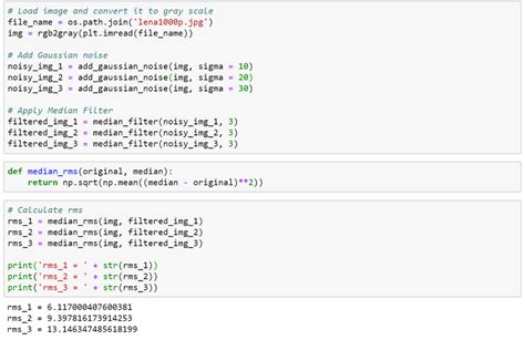 Results Of Denoising Using Median Filter C Calculate Rms Error Download Scientific Diagram