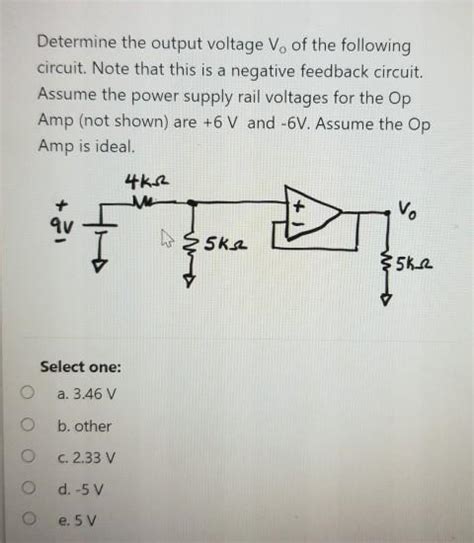 solved determine the output voltage v of the following