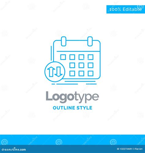 Blue Logo Design For Schedule Classes Timetable Appointment Stock
