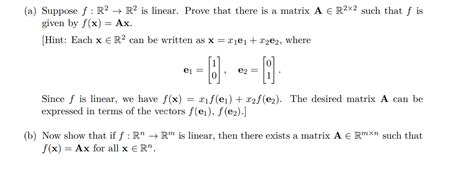 Solved A Suppose F R2R2 Is Linear Prove That There Is A Chegg Com