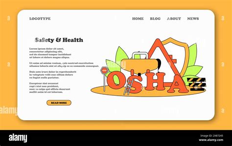 Vector Flat Osha Web Banner Or Landing Page Service Protecting Worker