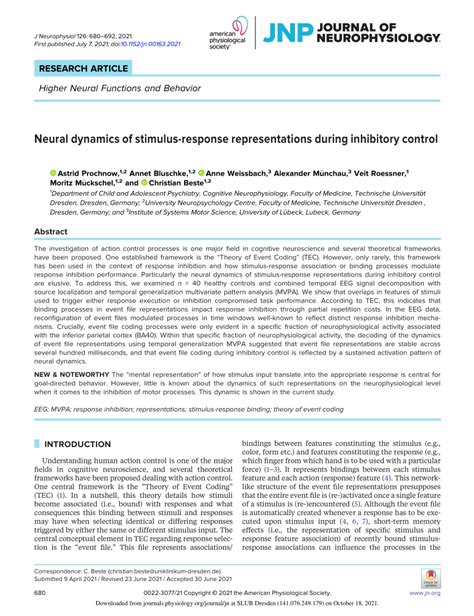Pdf Neural Dynamics Of Stimulus Response Representations During