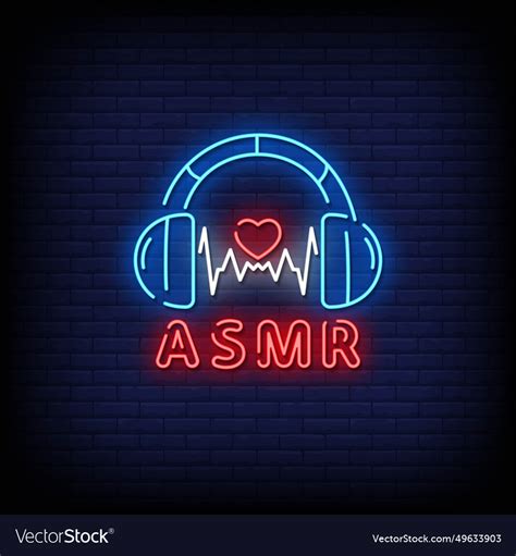 Neon Sign Asmr With Brick Wall Background Vector Image