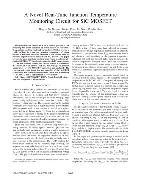 Pdf A Novel Real Time Junction Temperature Monitoring Circuit For Sic Mosfet