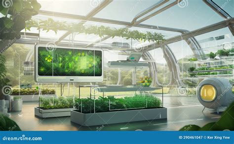 Conceptual Image Of A Smart Greenhouse Stock Illustration Illustration Of Harvest Botany