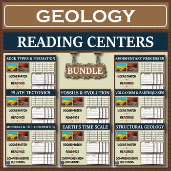 Geology Reading Comprehension Sorting Activity Centers For Earth Science