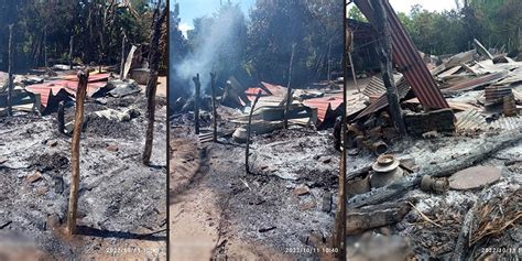 မြိုင်မြို့နယ် ဝါးသုံးအိုင်ရွာကို စစ်ကောင်စီတပ်က မီးရှို့ဖျက်ဆီး