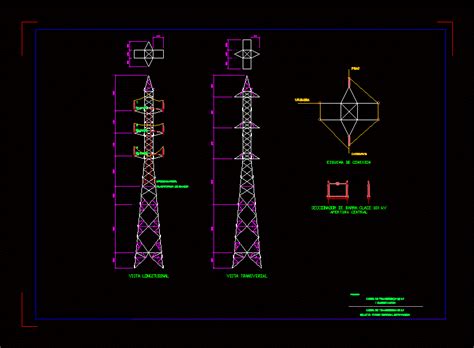 Transmission Line 60 Kv Dwg Block For Autocad • Designs Cad