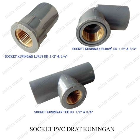Jual Socket Pvc Drat Kuningan Tersedia Elbow Lurus Tee Drat Dalam Shopee Indonesia