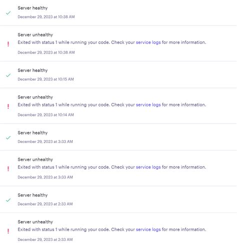 Server Unhealthy Error Render