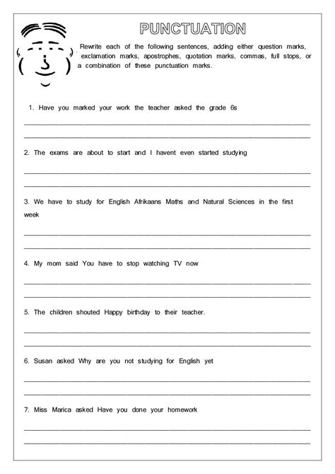 Grammar And Punctuation Worksheets Year 4