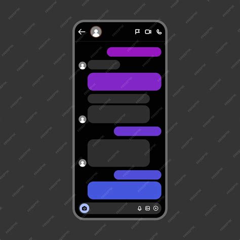 Premium Vector Blank Message Screen Template With Empty Speech Bubbles And Placeholders