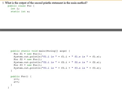 Solved 5 What Is The Output Of The Second Println Statement