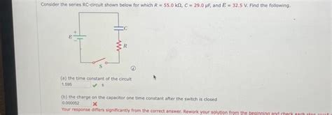 Solved Consider The Series RC Circuit Shown Below For Which Chegg