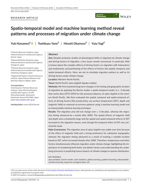 Pdf Spatio‐temporal Model And Machine Learning Method Reveal Patterns And Processes Of