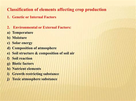 Factor Affecting Crop Production Pptx