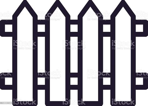 농장과 농업 표지판 검은색 가는 선으로 그려진 편집 가능한 획입니다 웹 사이트 Ui 광고 상점 상점에 적합합니다 마을 울타리의 트렌디 한 벡터 아이콘 날씬한에 대한 스톡