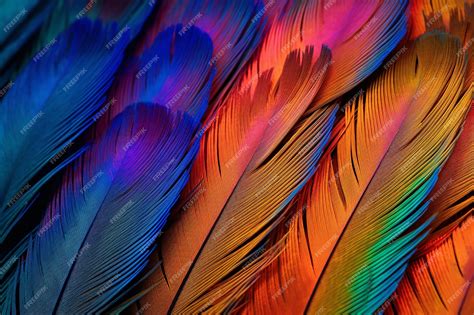Premium Ai Image Colorful Pattern On Peacock Feather Under Microscope
