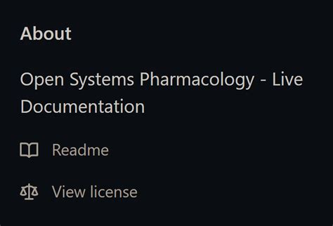 Include In The Repository Description Issue Open Systems Pharmacology Docs Github