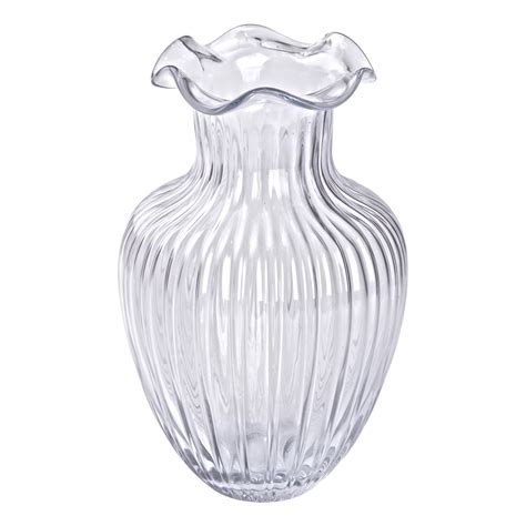 Ваза декоративна Small Waves скляна 21 5 см прозора купити оптом в Україні 🛒 Lugi