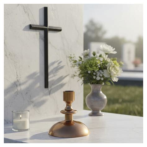 Funerary Candlestick In Bronze Finish 10 Cm Online Sales On