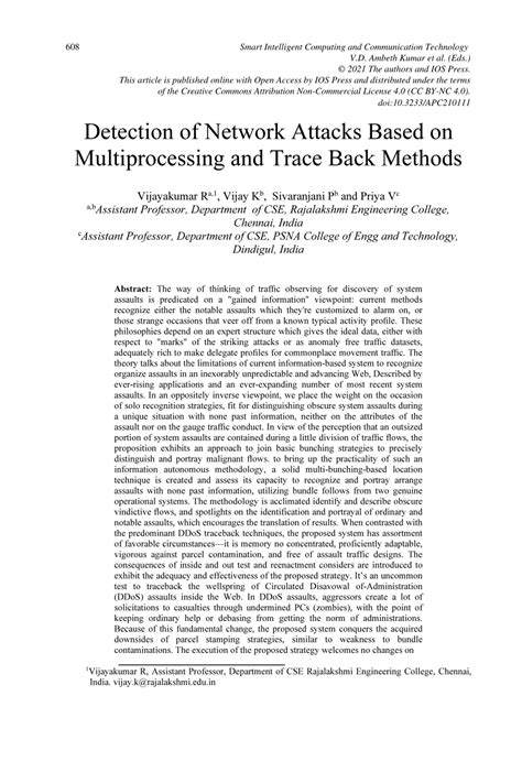 pdf detection of network attacks based on multiprocessing and trace back methods