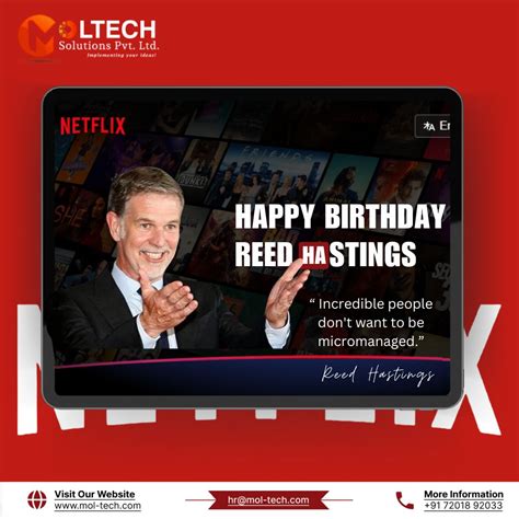 Moltech Solution Pvt Ltd On Linkedin Happybirthdayreedhastings