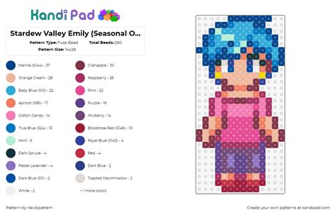 Stardew Valley Emily Seasonal Outfit Spring Fuse Bead Pattern