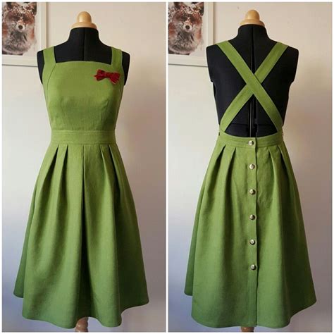 Linen Pinafore Dress By Galiacouture Vintage Style Dresses Vintage