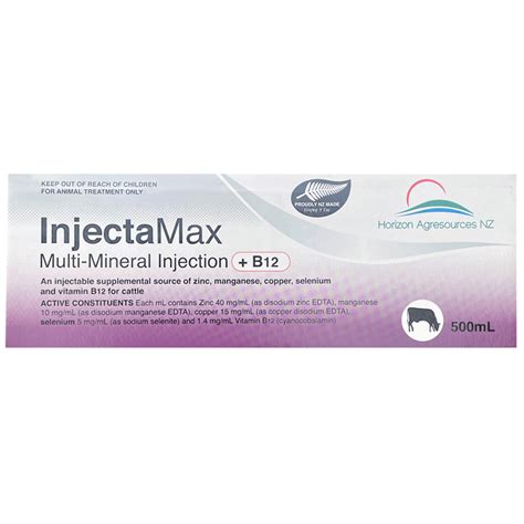 4 Drench New Zealand Injectamax Multi Mineral Injection B12 For Cattle