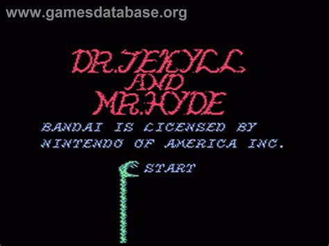 Dr Jekyll And Mr Hyde Nintendo NES Games Database