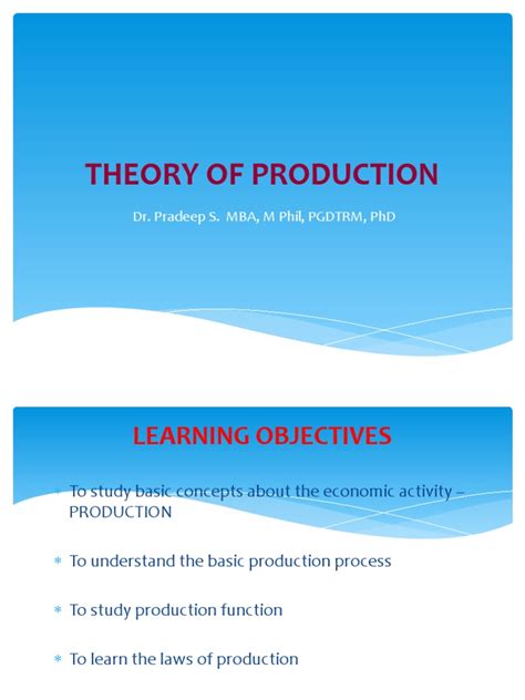 Theory Of Production Pdf Production Function Long Run And Short Run