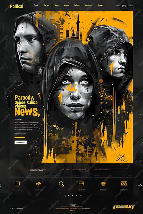 Creative Layout Web With Asymmetrical Design Effect Unique W Inspired Political Web Layout Idea