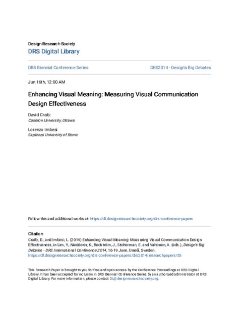Pdf Enhancing Visual Meaning Measuring Visual Communication Design