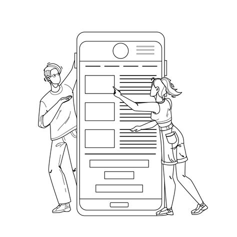 Mobile Application Using Man And Woman Vector 17314171 Vector Art At